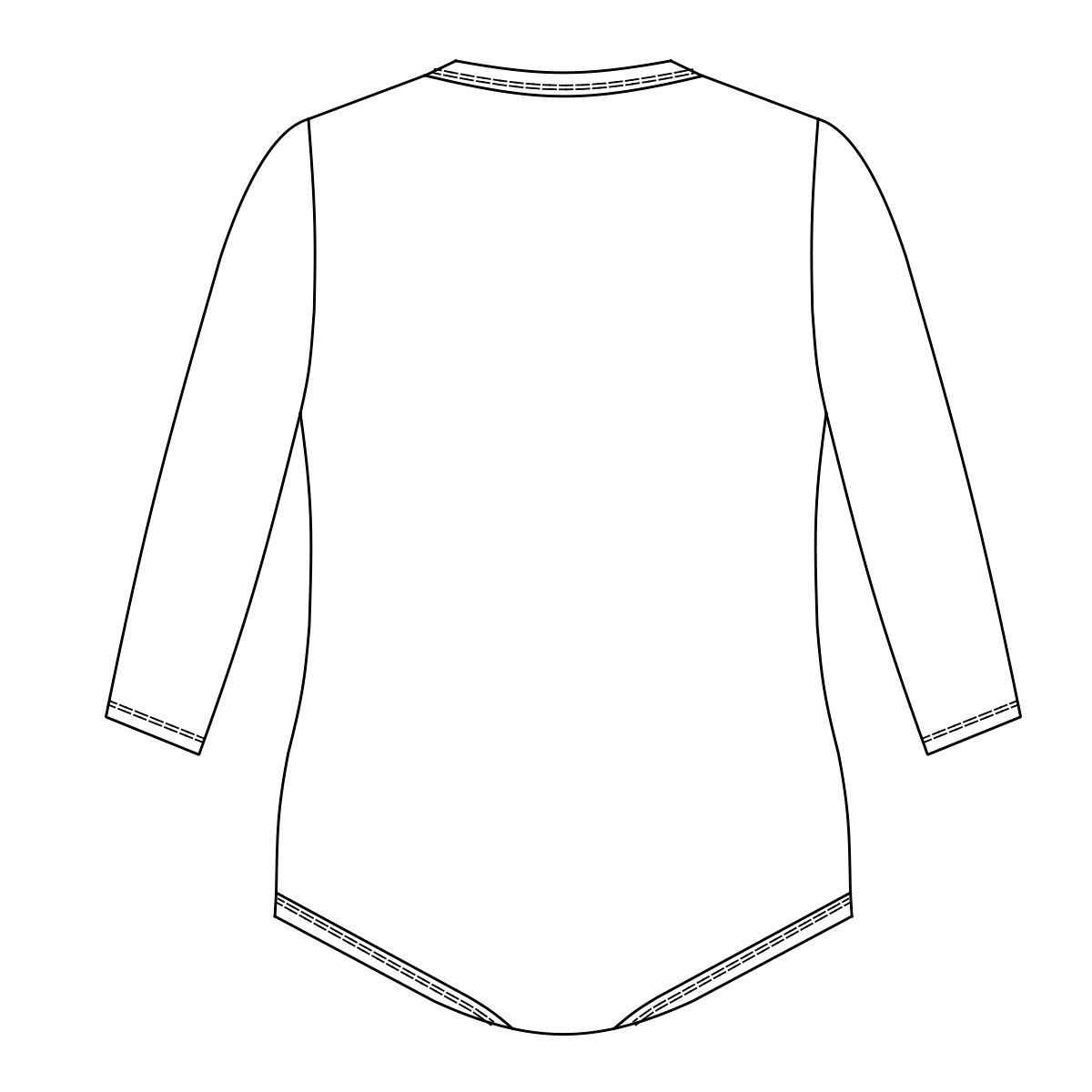 Molde Body Manga Longa Baby - IMPRESSÃO - Aradefe Malhas