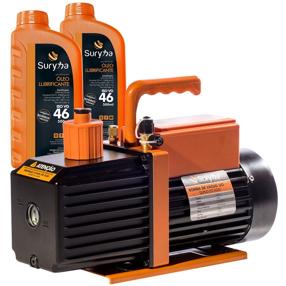 Kit Vácuo Perfeito: Bomba de Vácuo + 2 Óleos Lubrificantes 500ml ...