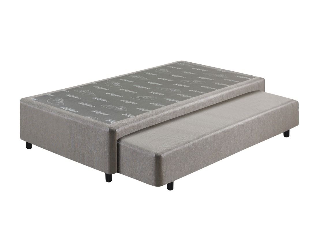 Somiê Auxiliar Tecido Cinza Chumbo Liso, Solteiro 088x188x36cm