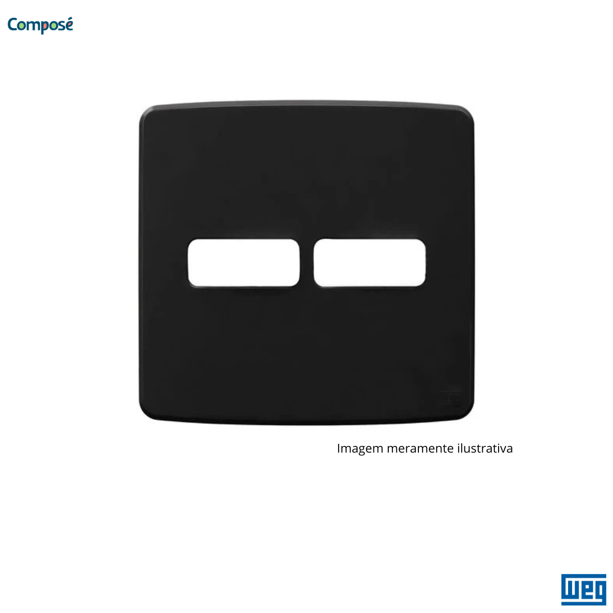 PLACA 4X4 2 POSTOS PRETA WEG COMPOSÉ