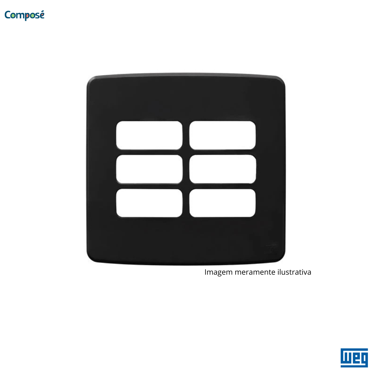 PLACA 4X4 6 POSTOS PRETA WEG COMPOSÉ