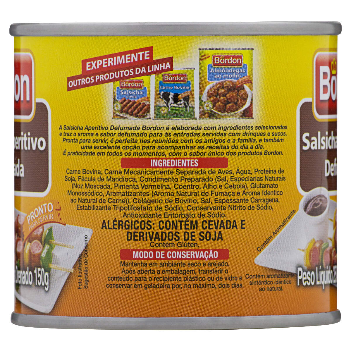 Salsicha Aperitivo Defumada Bordon Lata 150g - Minha Cooper