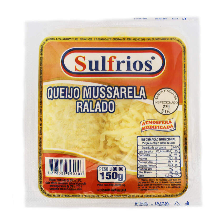 Queijo Mussarela Ralado Sulfrios Pacote 150g - Minha Cooper