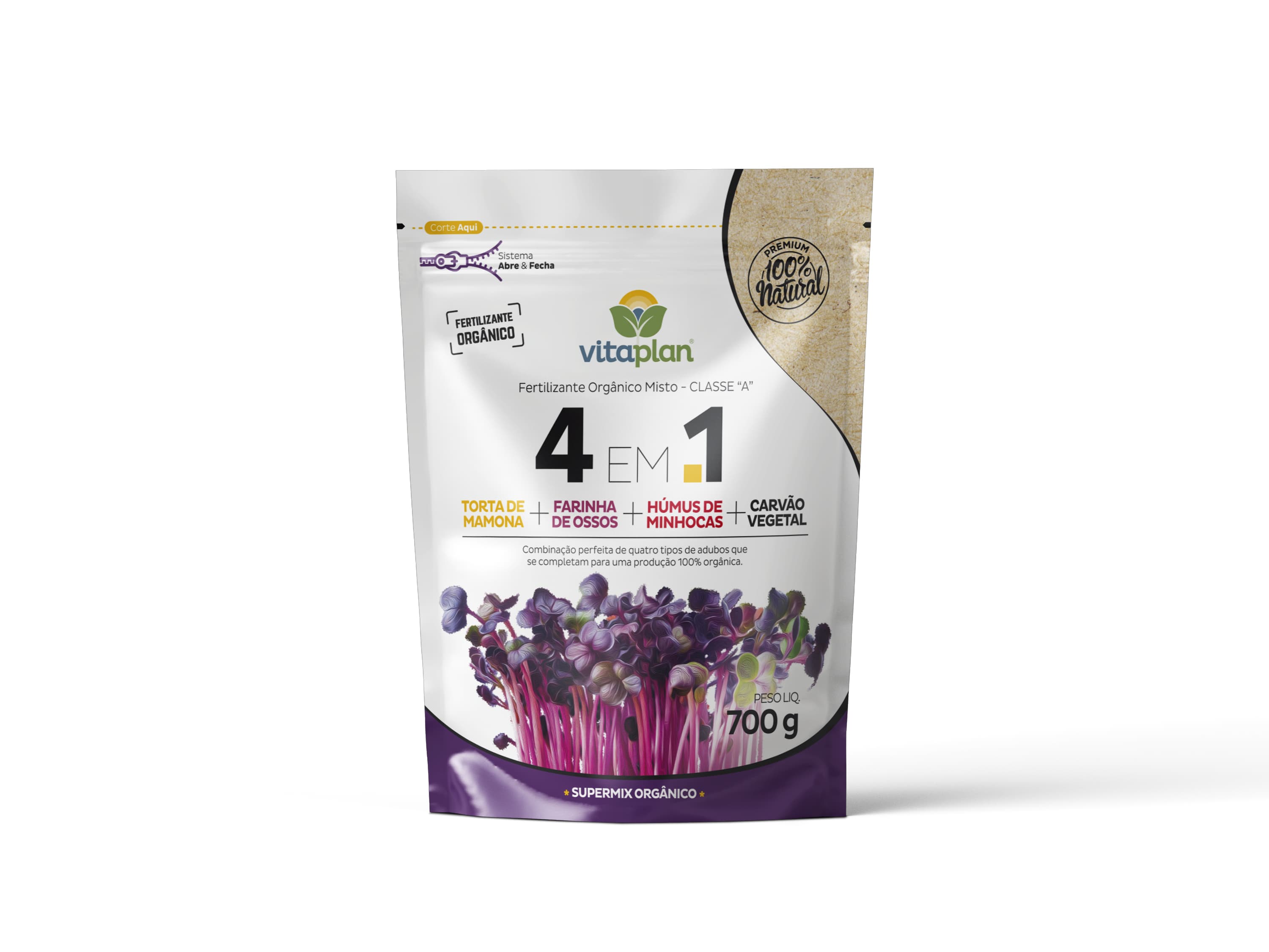 FERT. 4 EM 1 TORTA+FARINHA+HUMUS+CARVAO 700 G PCH