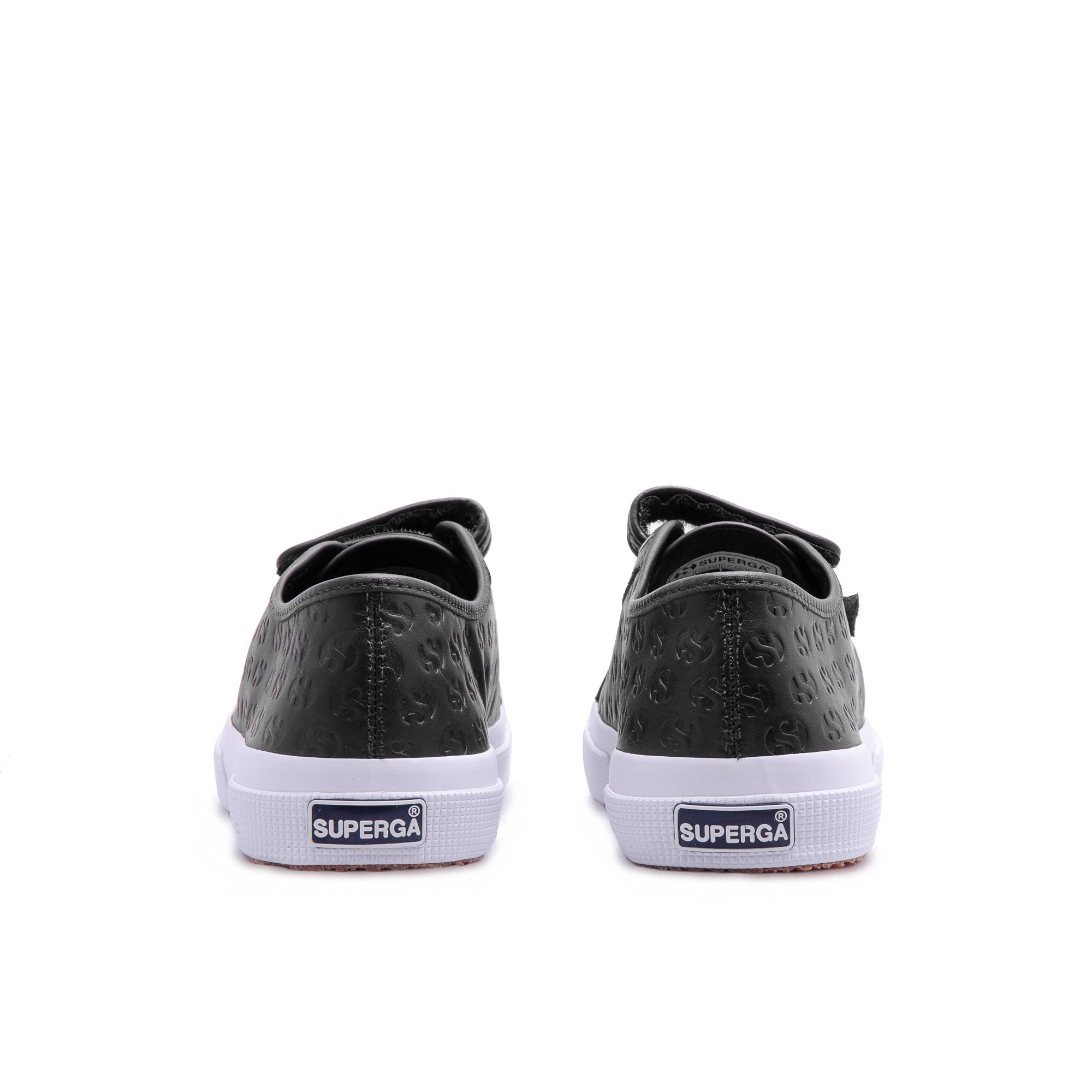 2750 3 STRAPS LEATHER LOGO BLACK - 34 - Superga