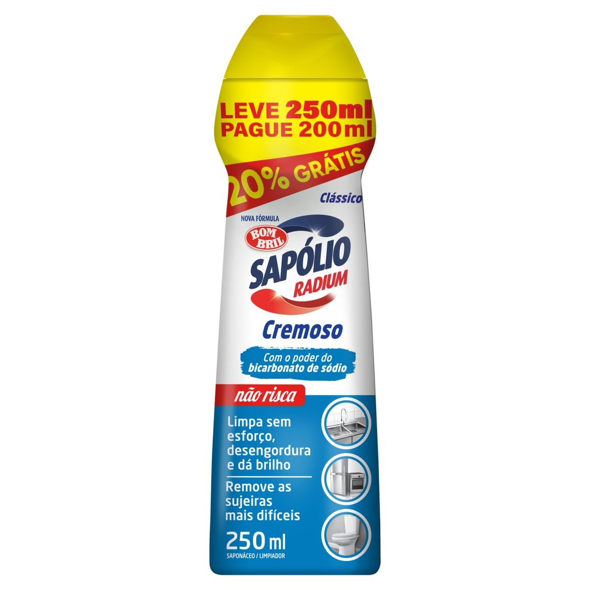 SAPOLIO RADIUM LIQUIDO CLASSICO LEVE 250ML PAGUE 200ML, CX C/12 - Tozzo ...