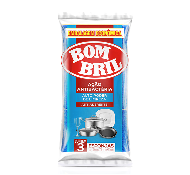 ESPONJA BOMBRIL ANTIADERENTE C/3 - Tozzo Alimentos Ltda