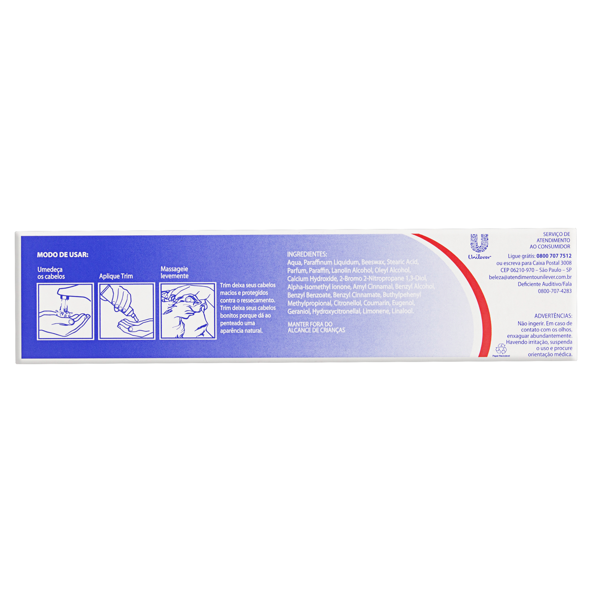 CREME CABELO TRIM 65G - Tozzo Alimentos Ltda