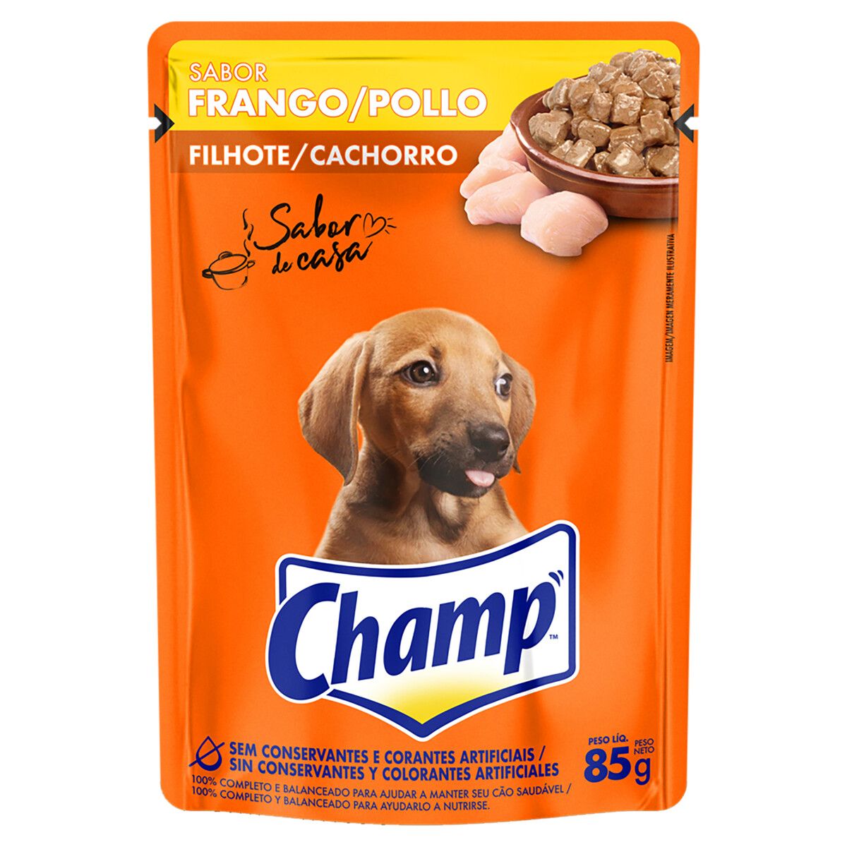 CHAMP SACHE FRANGO FILHOTES 85GR, KIT 20 UN - Tozzo Alimentos Ltda