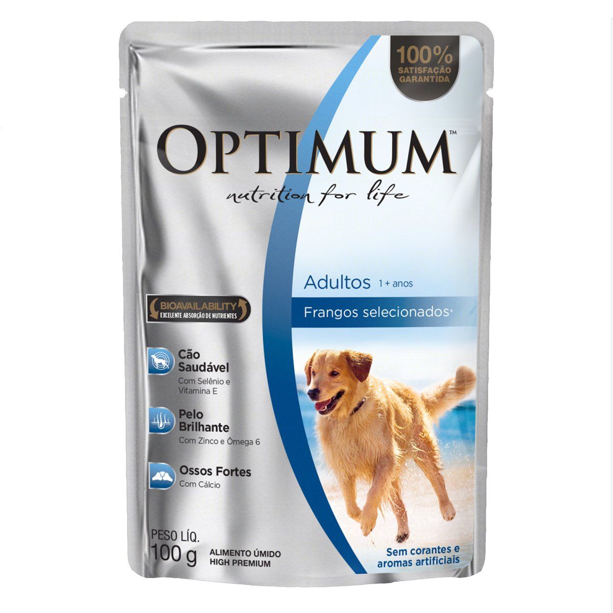 OPTIMUM DOG SACHÊ FRANGO ADULTO 100GR, KIT 6 UN - Tozzo Alimentos Ltda