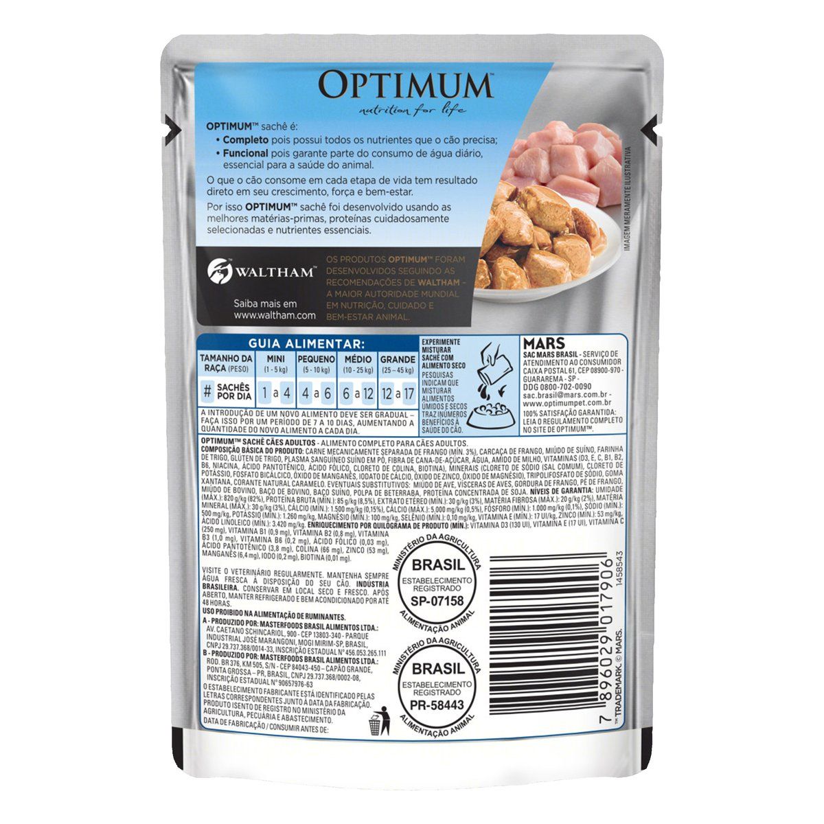 OPTIMUM DOG SACHÊ FRANGO ADULTO 100GR, KIT 6 UN - Tozzo Alimentos Ltda