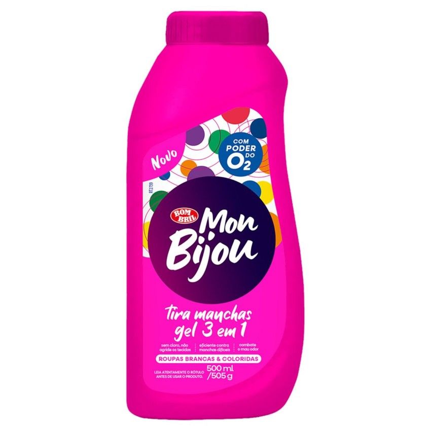 TIRA MANCHAS MON BIJOU 3 EM 1 GEL 500ML - Tozzo Alimentos Ltda