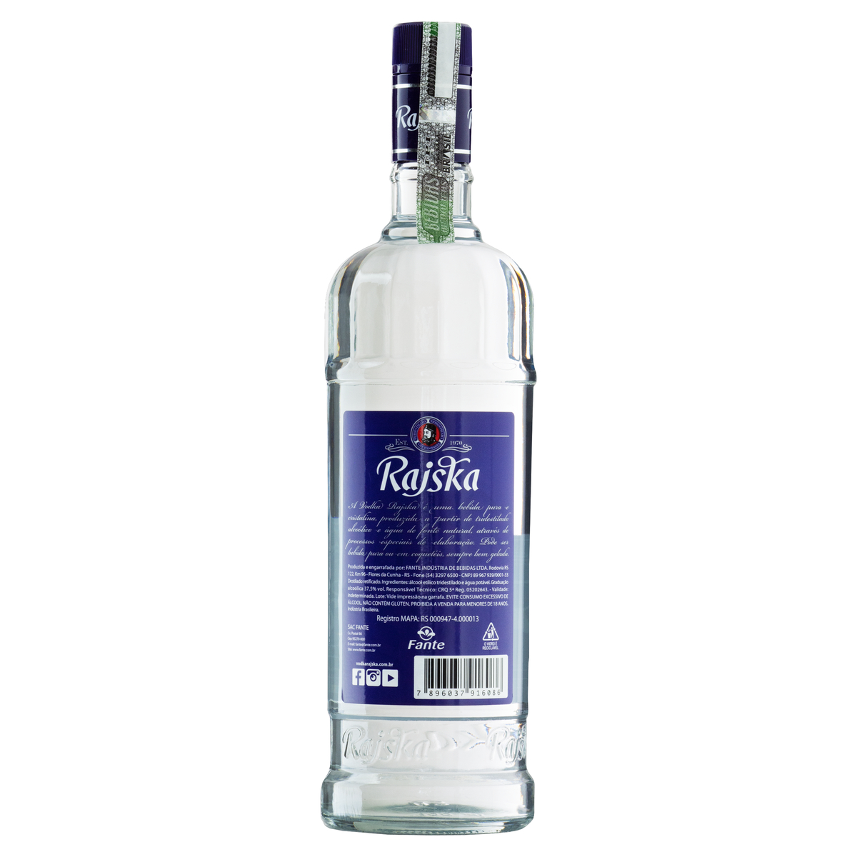 VODKA RAJSKA 1LT - Tozzo Alimentos Ltda