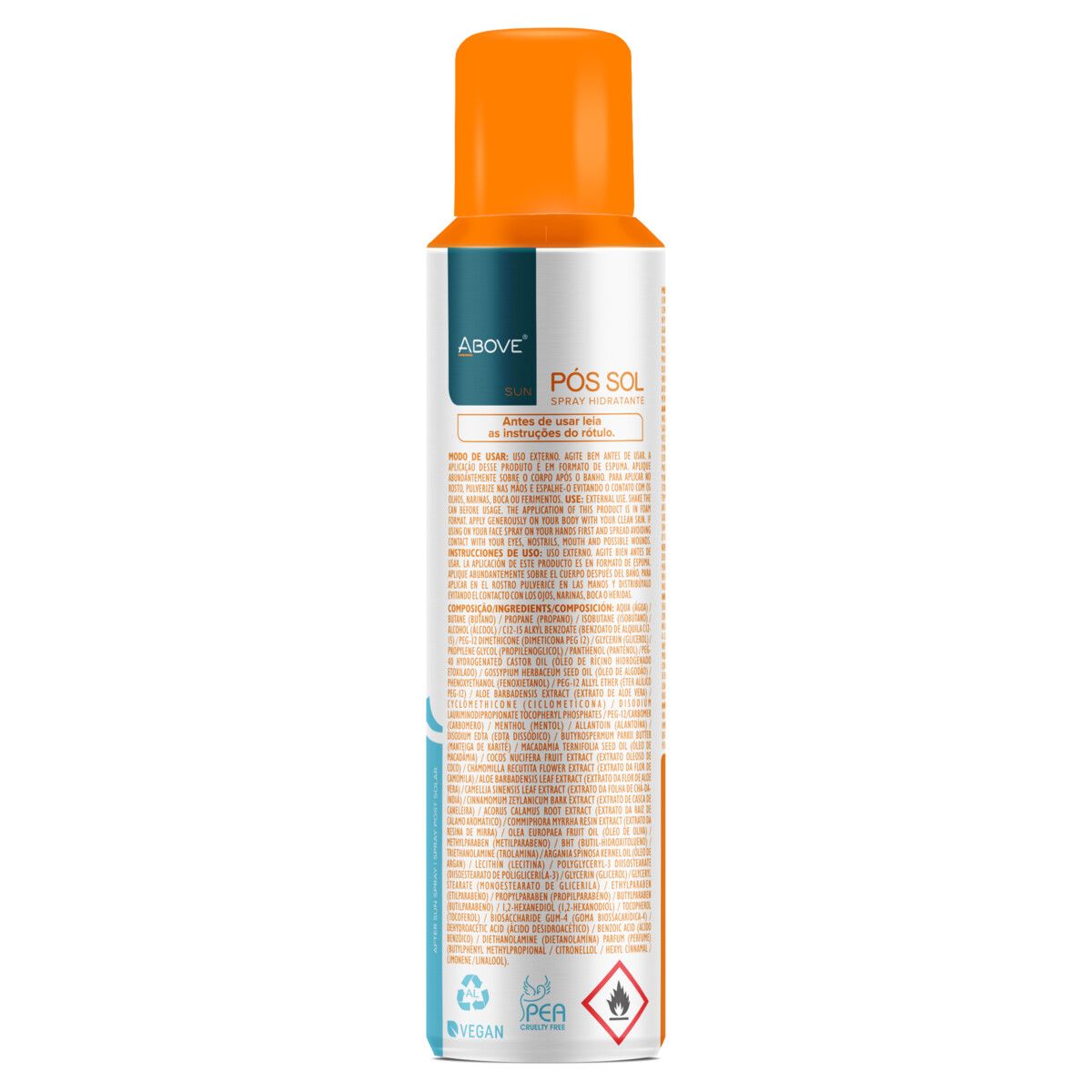 PÓS SOL ABOVE SPRAY ESPUMA HIDRATANTE SUN 150ML - Tozzo Alimentos Ltda