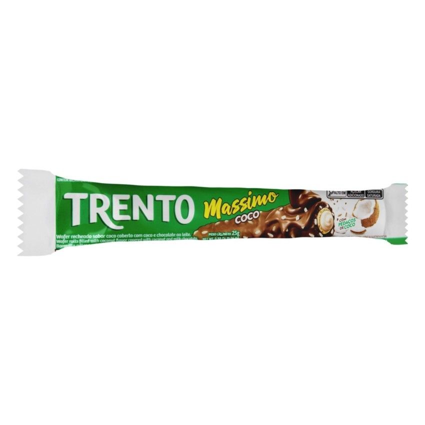 CHOCOLATE TRENTO MASSIMO COCO 25GR, DISPLAY 15 UN - Tozzo Alimentos Ltda