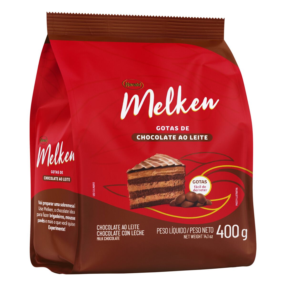 CHOCOLATE MELKEN GOTAS AO LEITE 400GR - Tozzo Alimentos Ltda