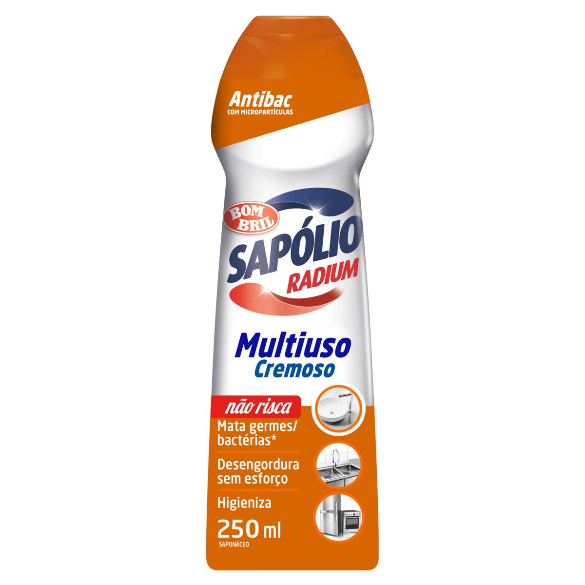 SAPOLIO RADIUM CREMOSO ANTI BACTÉRIA 250ML, CX C/12 - Tozzo Alimentos Ltda