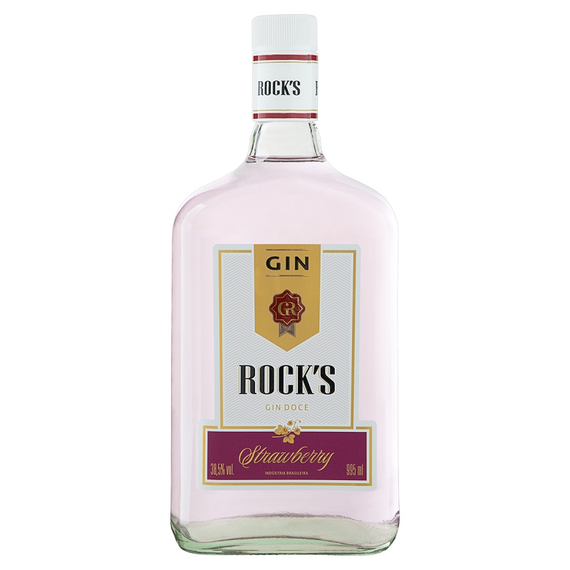 GIN ROCK'S STRAWBERRY 995ML, CX C/6 - Tozzo Alimentos Ltda