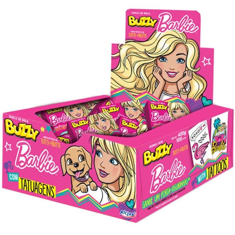 CHICLE RICLAN BUZZY TATOO BARBIE TUTTI FRUTTI 90UN - Tozzo Alimentos Ltda