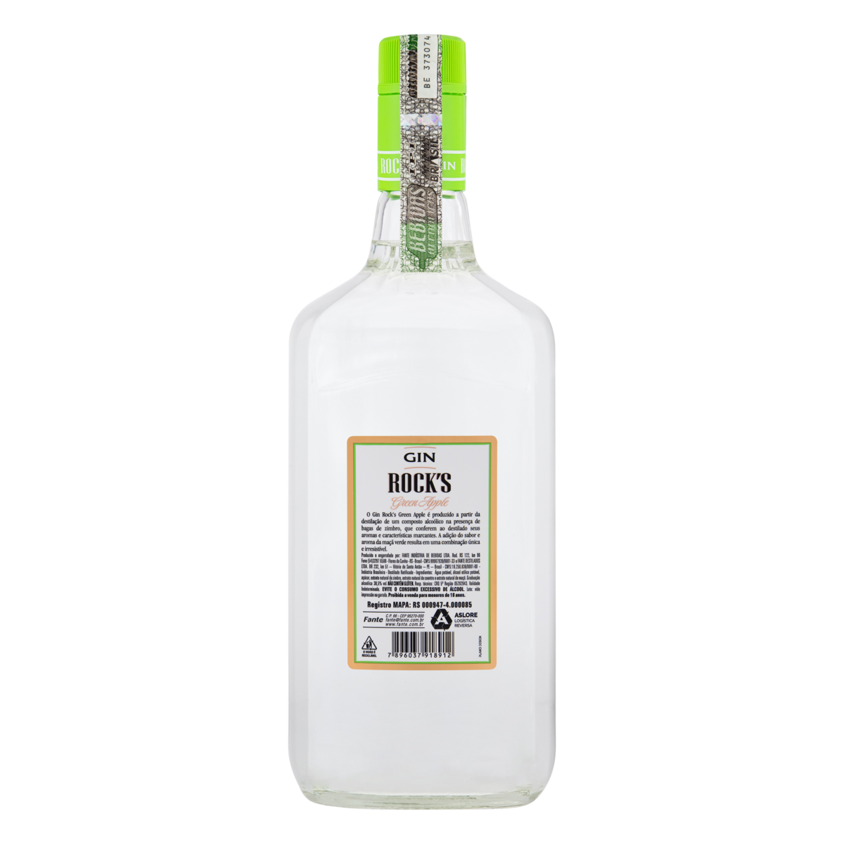 GIN ROCK'S GREEN APPLE 995ML, CX C/6 - Tozzo Alimentos Ltda