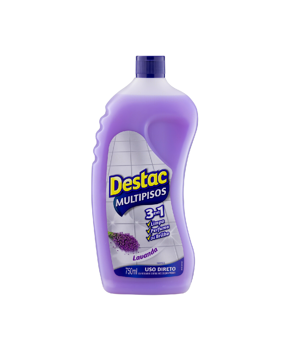 LIMPADOR DESTAC USO DIRETO LAVANDA 750ML, KIT 3 UN - Tozzo Alimentos Ltda