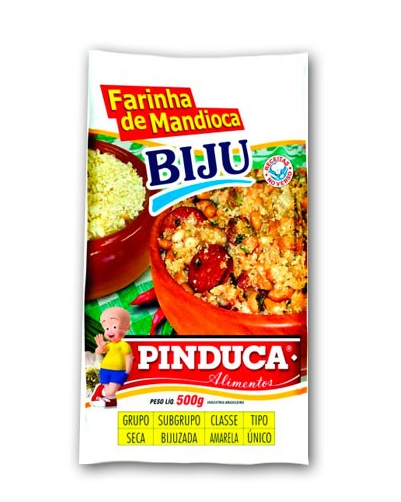 FARINHA DE MANDIOCA PINDUCA BIJU 500GR, CX C/10 - Tozzo Alimentos Ltda