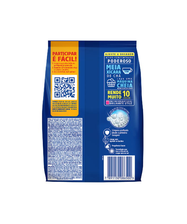 DETERGENTE EM PÓ BRILHANTE DELICADEZA TOTAL 800G, FR C/16 - Tozzo ...