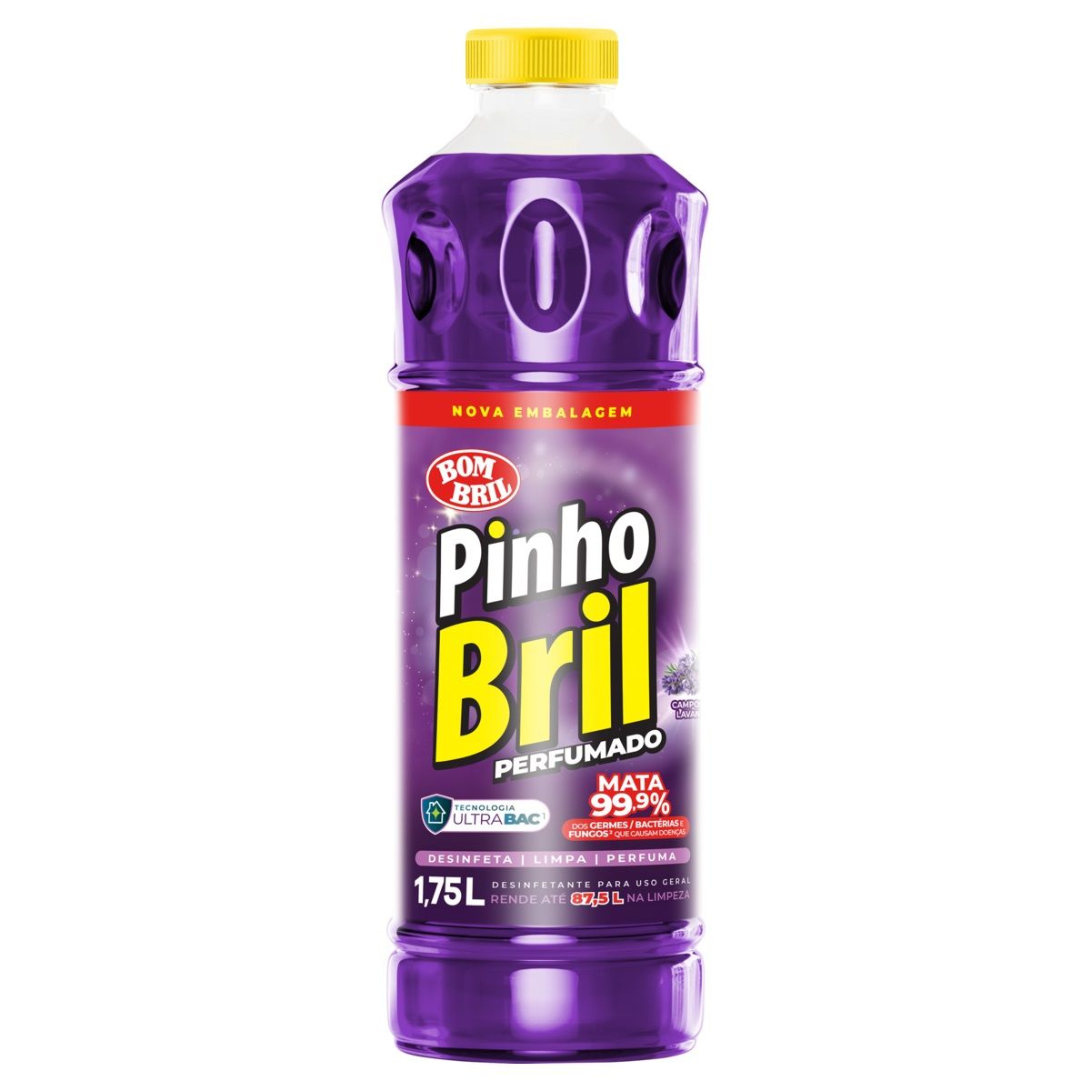 DESINFETANTE LÍQUIDO PINHO BRIL LAVANDA 1,750ML, KIT 12 UN - Tozzo ...