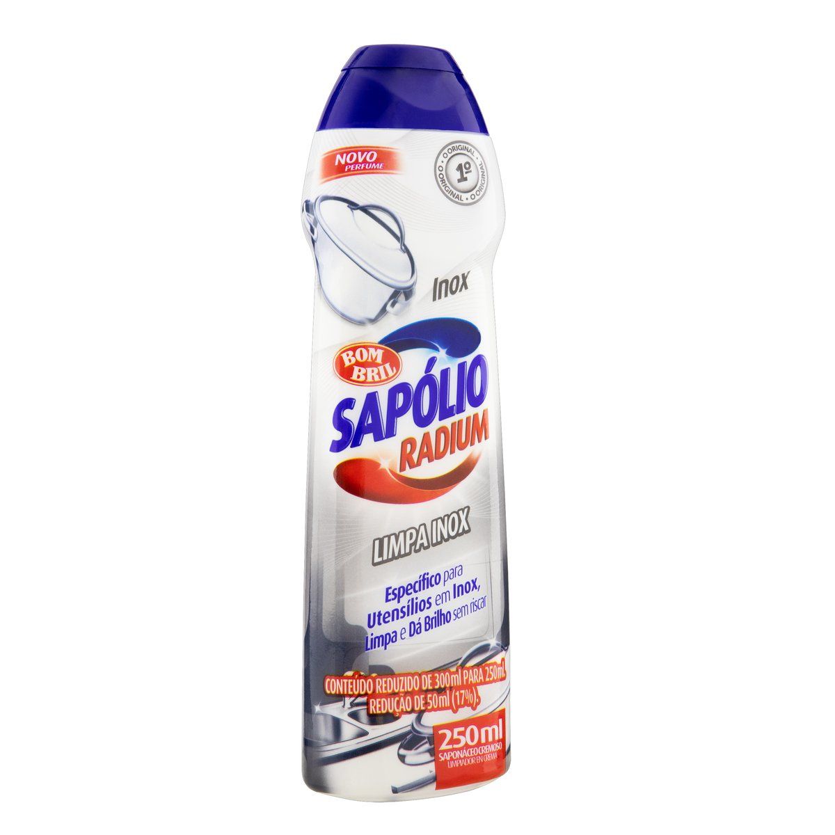 SAPÓLIO RADIUM LÍQUIDO INOX 250ML, CX C/12 - Tozzo Alimentos Ltda