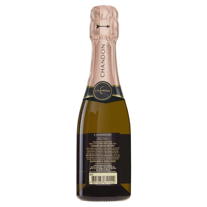CHAMPAGNE BABY CHANDON BRUT ROSE 187ML - Tozzo Alimentos Ltda