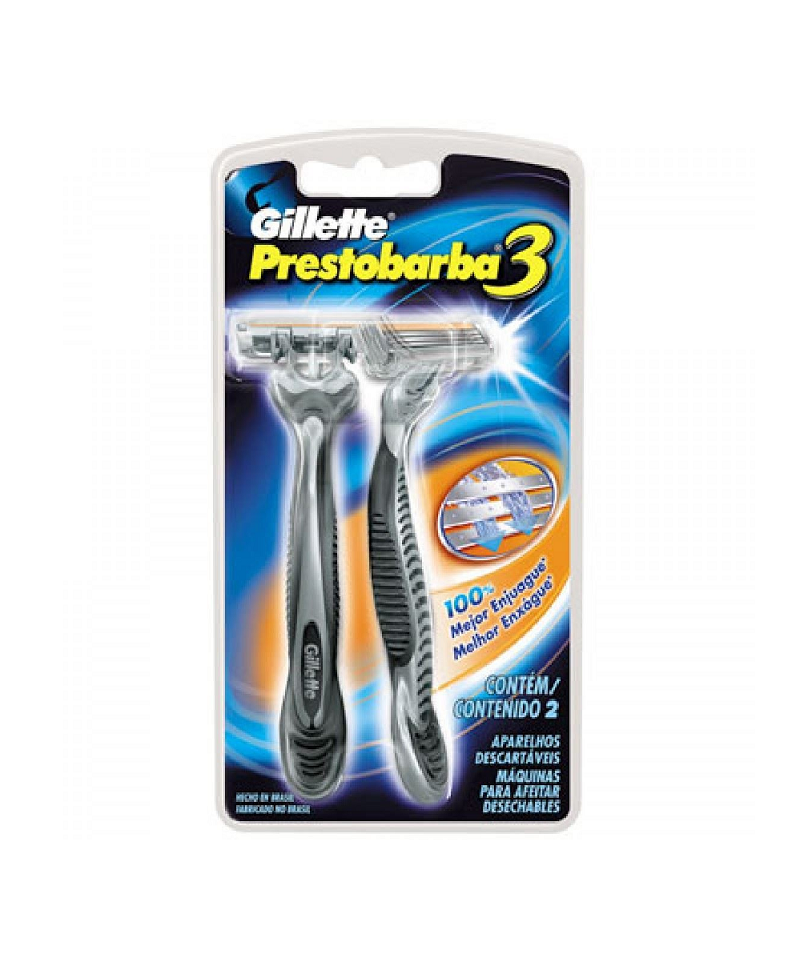 APARELHO PRESTOBARBA 3 MASCULINO S/M C/2, KIT 12 UN - Tozzo Alimentos Ltda