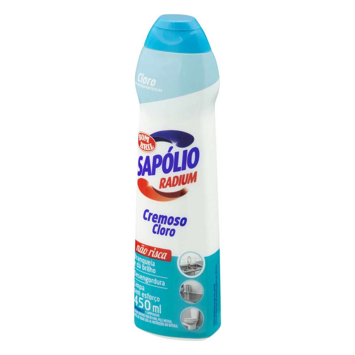 SAPÓLIO RADIUM LÍQUIDO CLORO 450ML, CX C/12 - Tozzo Alimentos Ltda