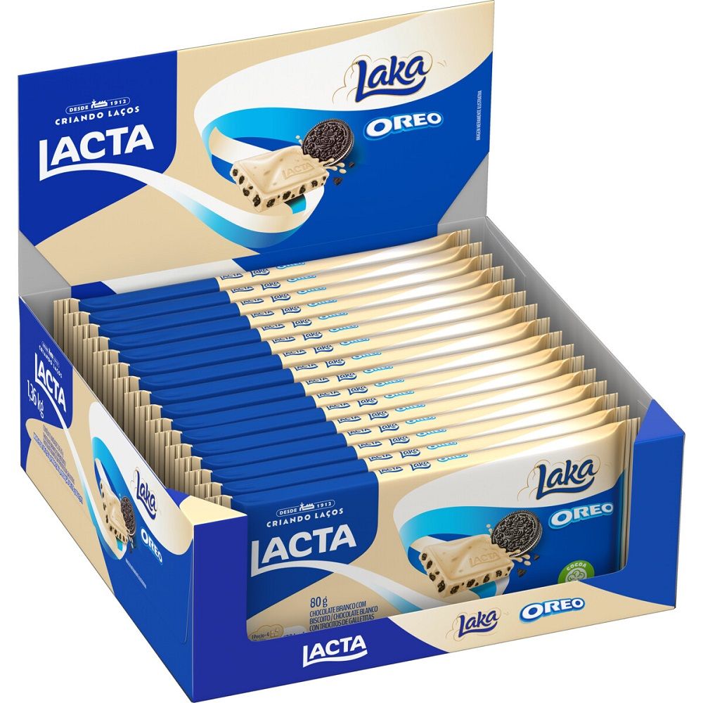 CHOCOLATE LACTA LAKA OREO 80GR, KIT 17 UN - Tozzo Alimentos Ltda