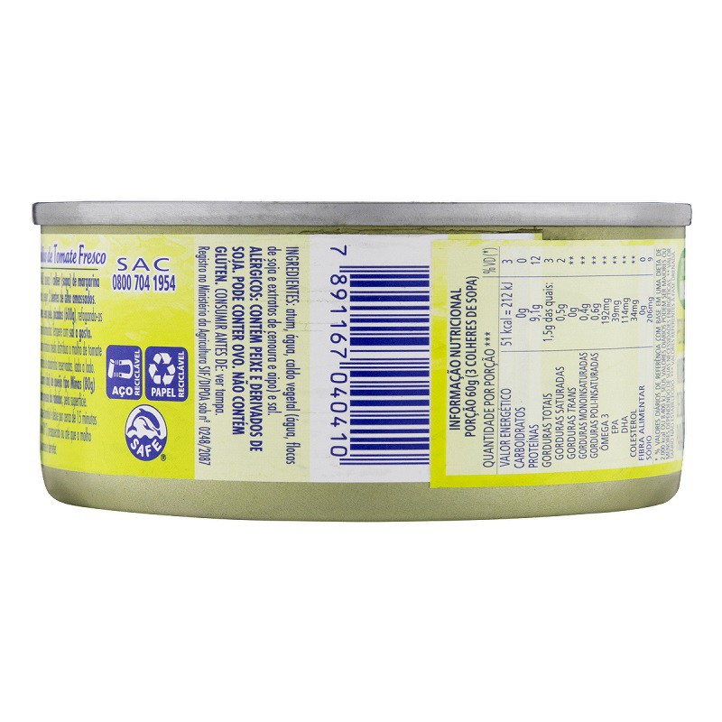 ATUM 88 RALADO NATURAL 140GR - Tozzo Alimentos Ltda