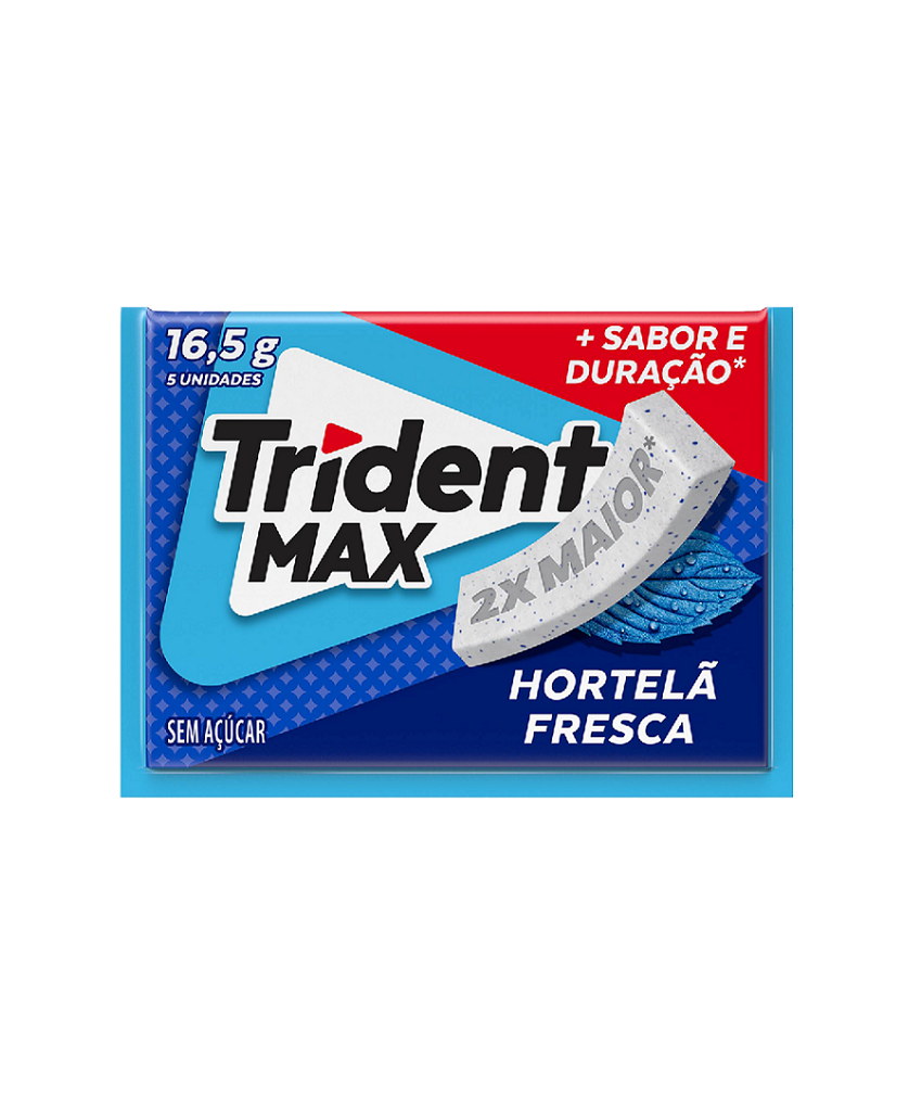 CHICLE TRIDENT MAX HORTELÃ 16.5GR, KIT 14 UN - Tozzo Alimentos Ltda