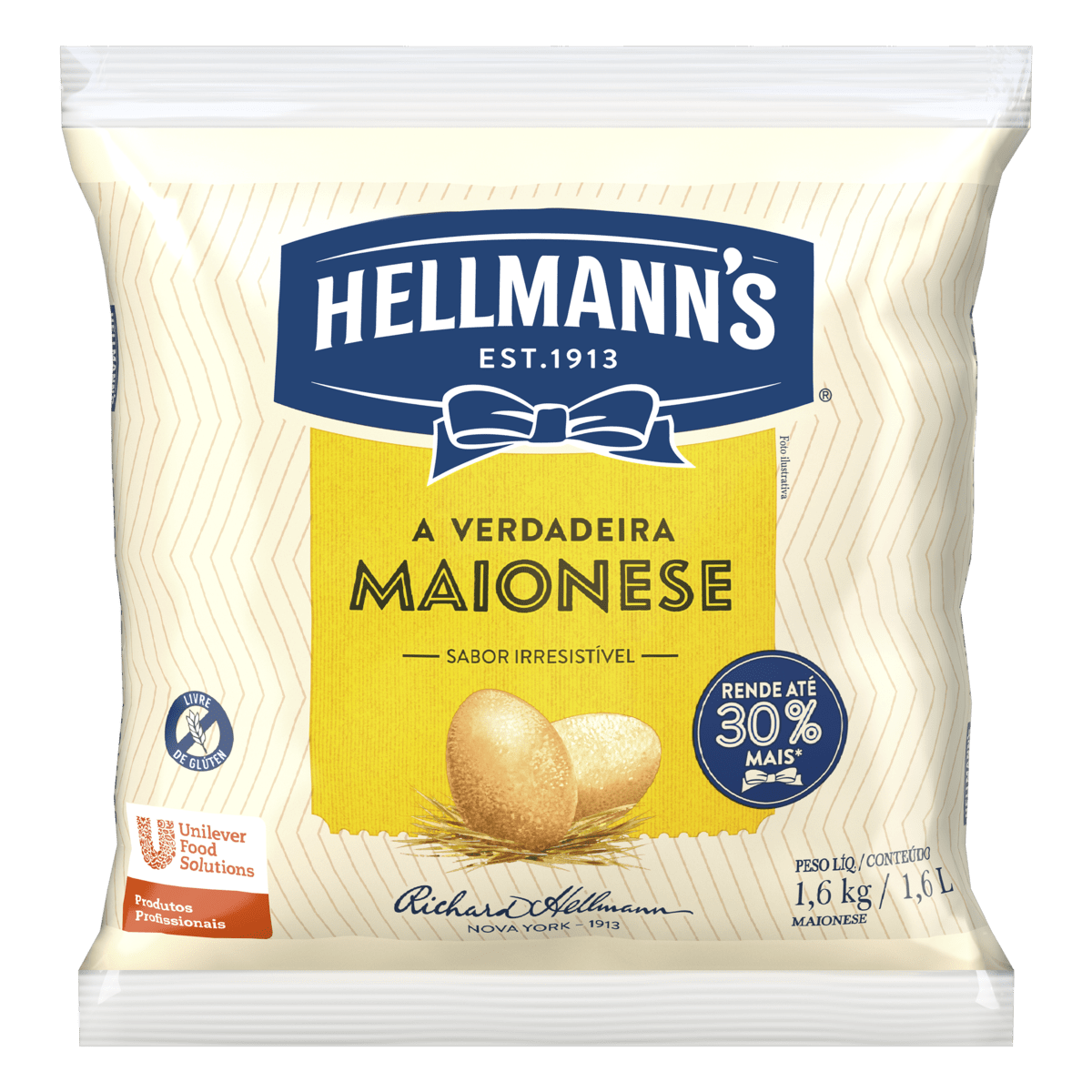 MAIONESE HELLMANN'S BAG 1.6KG - Tozzo Alimentos Ltda