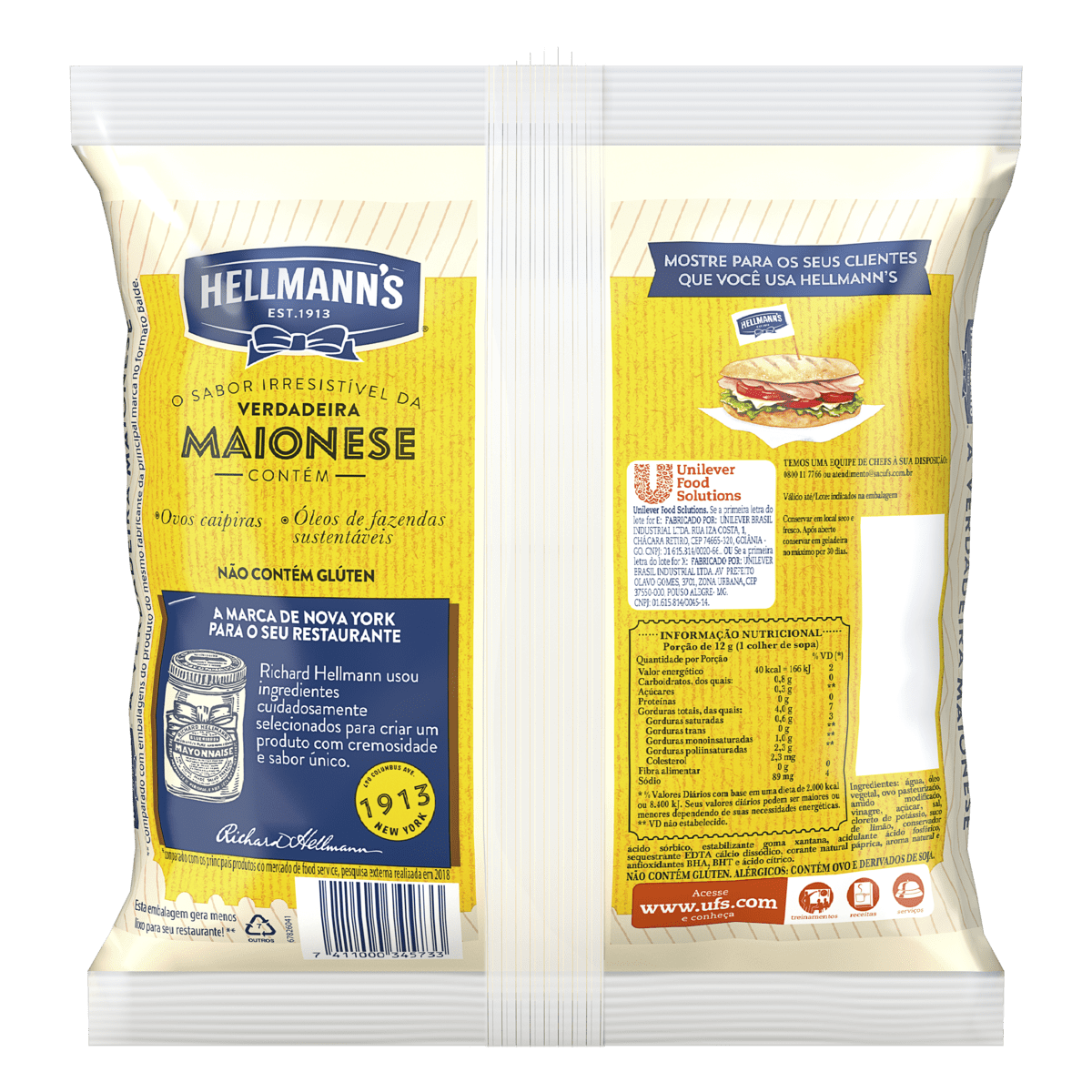 MAIONESE HELLMANN'S BAG 1.6KG - Tozzo Alimentos Ltda