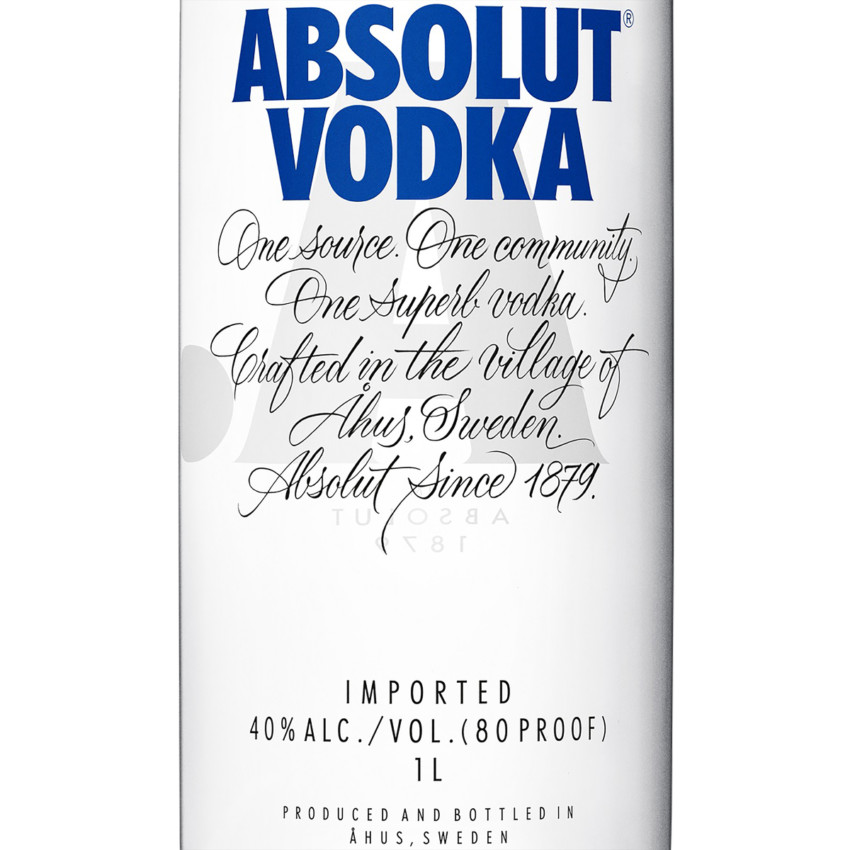 VODKA ABSOLUT 1LT - Tozzo Alimentos Ltda
