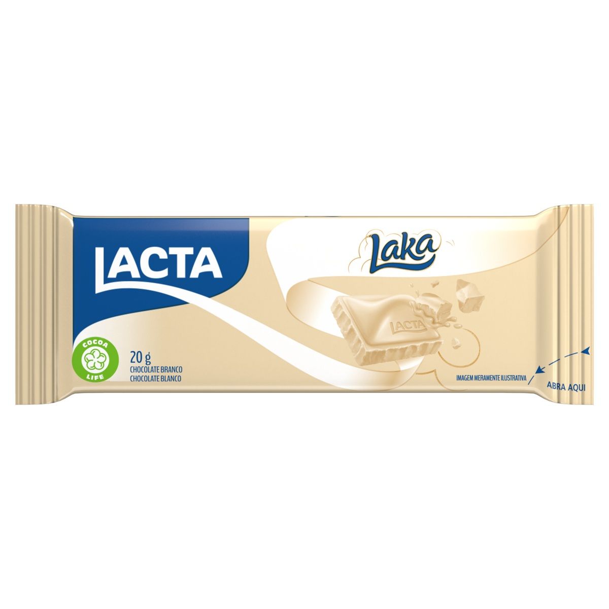 CHOCOLATE BRANCO LACTA LAKA 20GR, KIT 20 UN - Tozzo Alimentos Ltda